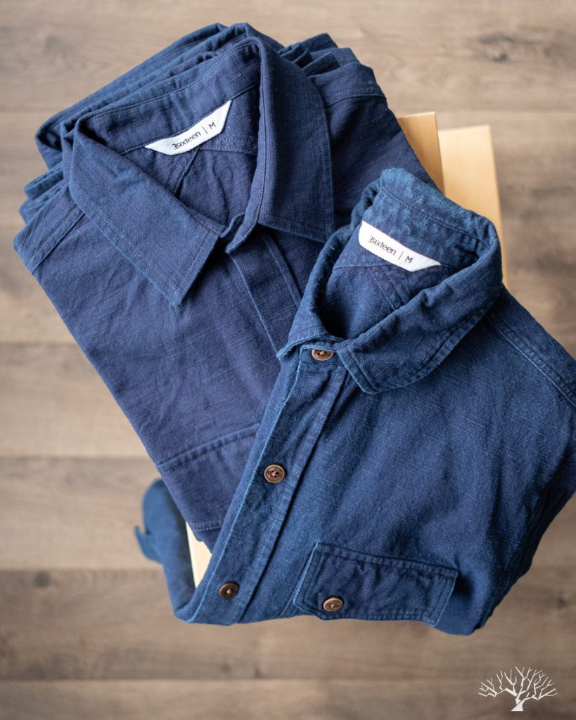 3sixteen for Withered Fig - Natural Indigo Slub Canvas Crosscut Shirt ...