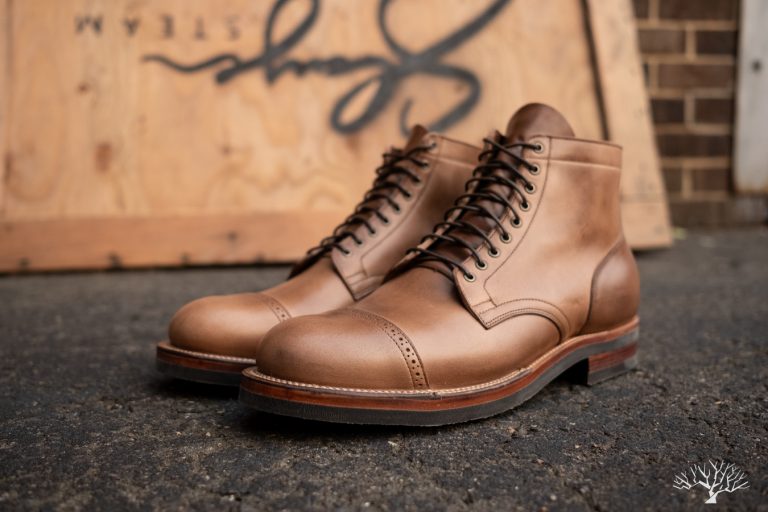 Viberg Service Boot - Natural Chromexcel on Lactae Hevea - Withered Fig