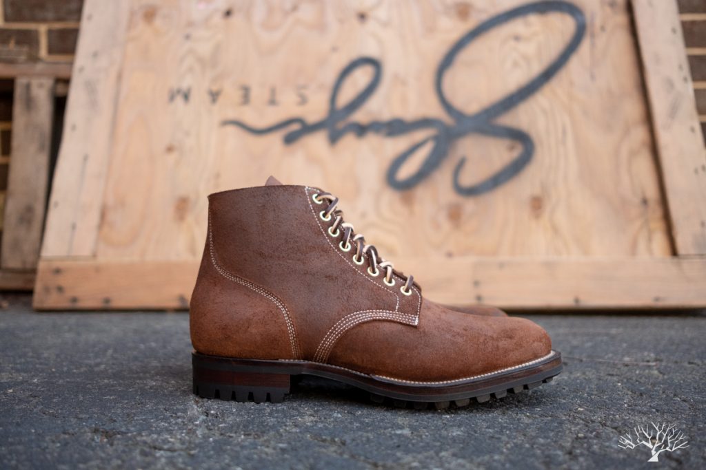 Viberg Boondocker Boot - Tobacco Chamois Roughout - Withered Fig
