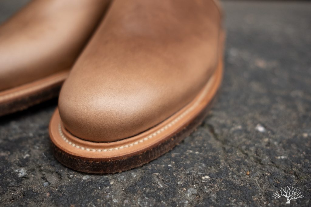 Viberg Mule - Chestnut Calf Suede and Natural Chromexcel - Withered Fig